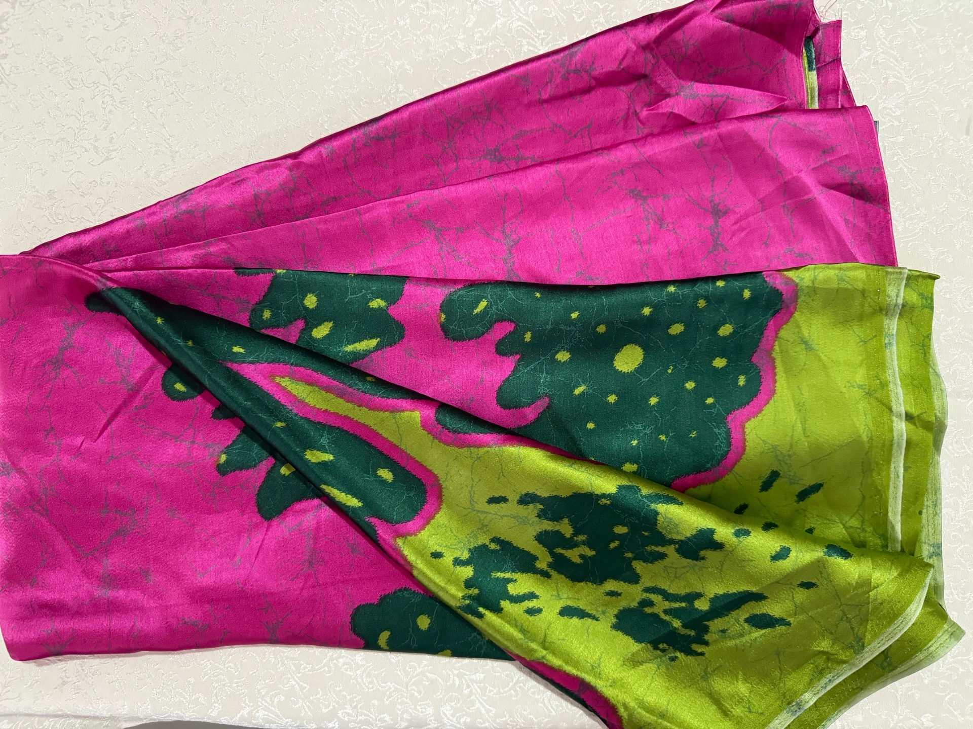 Batik Style Tri Color Saree - MO.lk - MO.lk